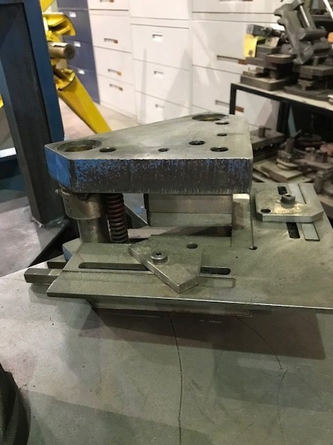NOTCHING DIE, 3" X 3", PIERCE-ALL, WITH SIDE GAUGES - Stevens Machine