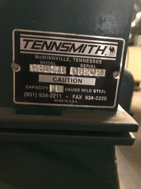 18 GAUGE X 8 FT TENNSMITH MODEL HB 97-18 HAND BRAKE - Stevens Machine